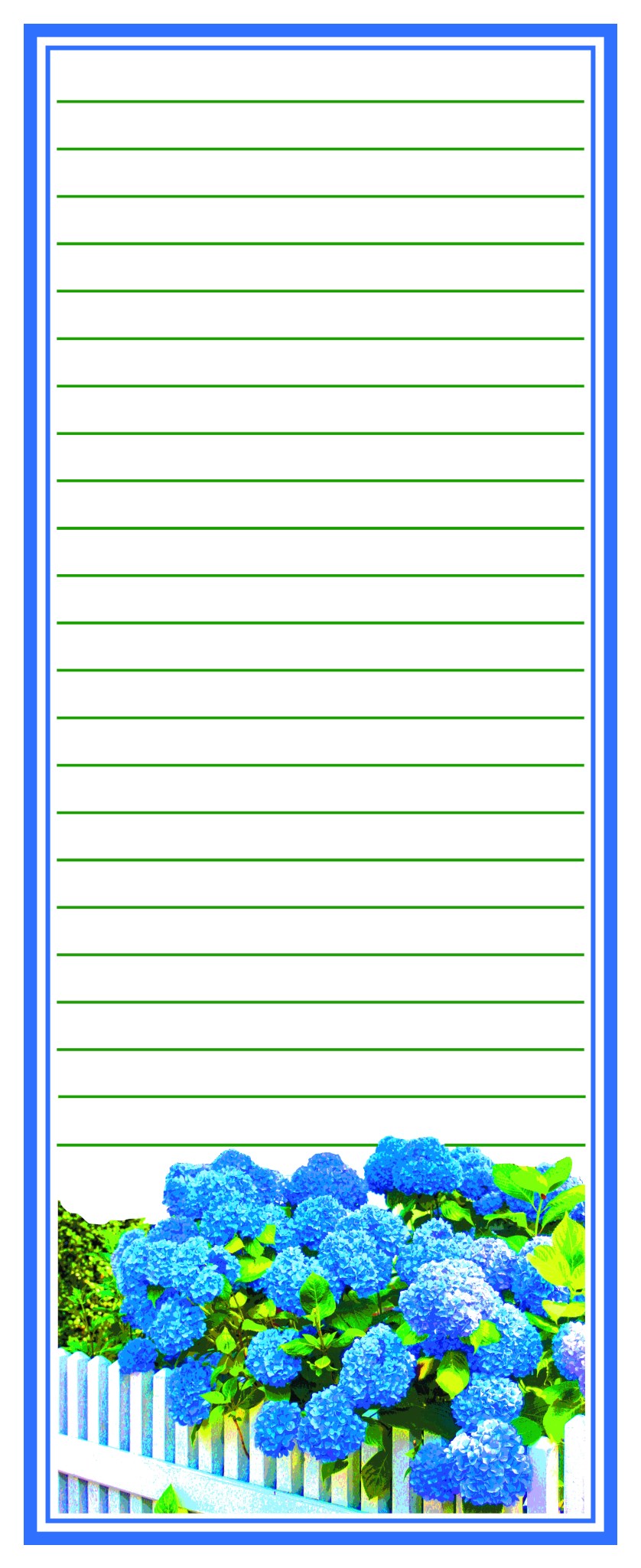 Decorative Magnetic Hydrangea Notepad | 50 Sheets with Colorful Image theme – Images Blooming